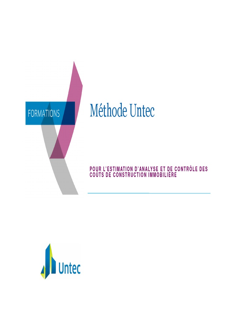 Méthode Untec pour Estimation des Coûts | PDF | Fondation (construction) | Poutre (Structure)