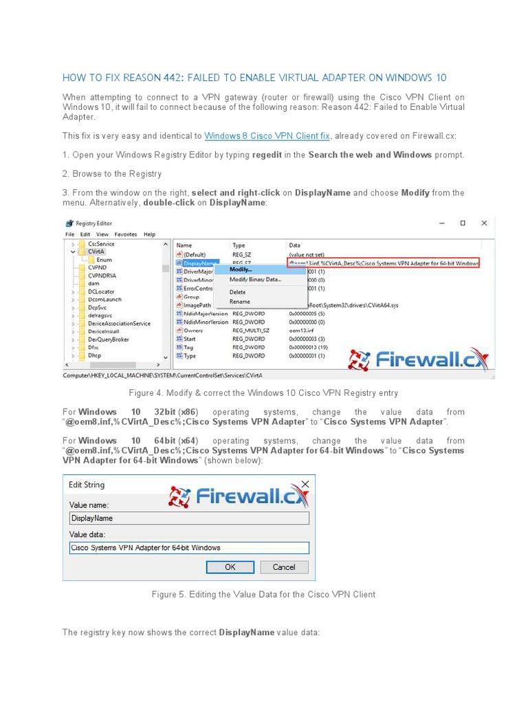 How To Fix Reason 442: Failed To Enable Virtual Adapter On Windows 10 ...