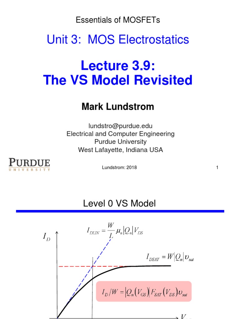 Unit 3: MOS Electrostatics: The VS Model Revisited | PDF | Mosfet | Cmos