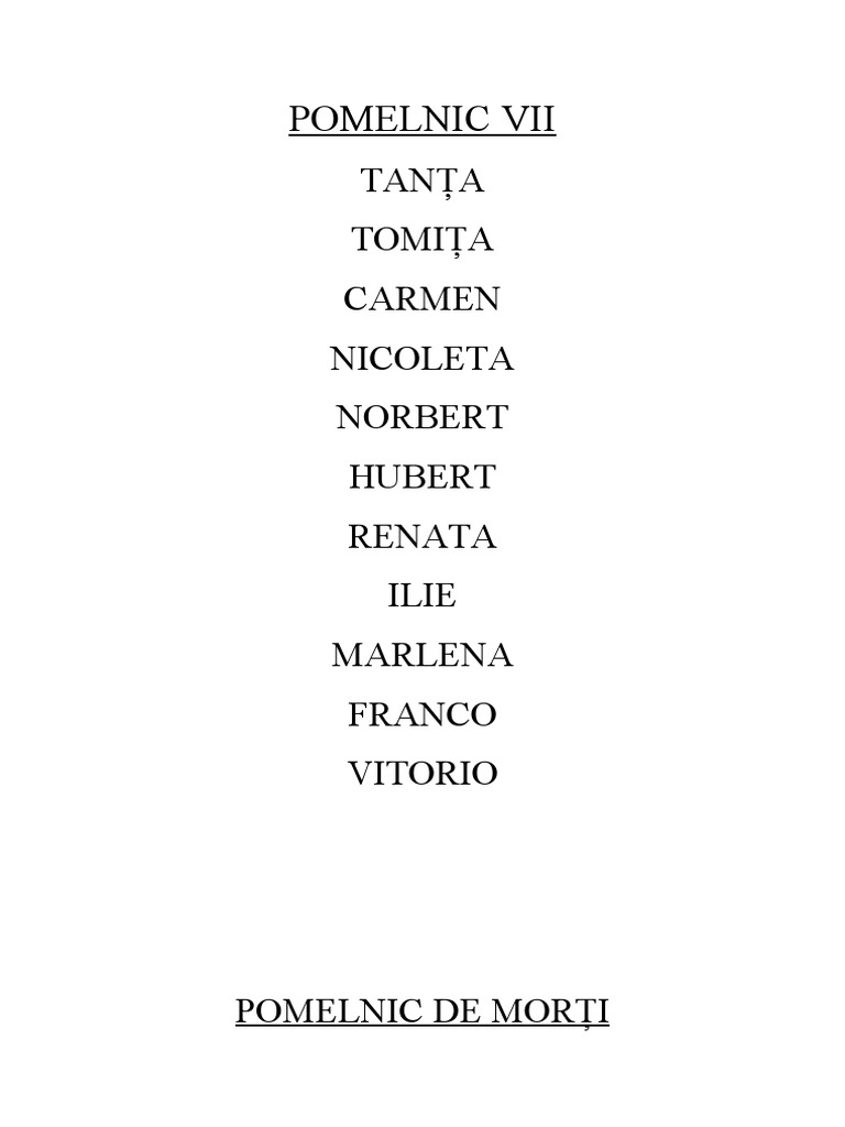 Pomelnic Vii | PDF