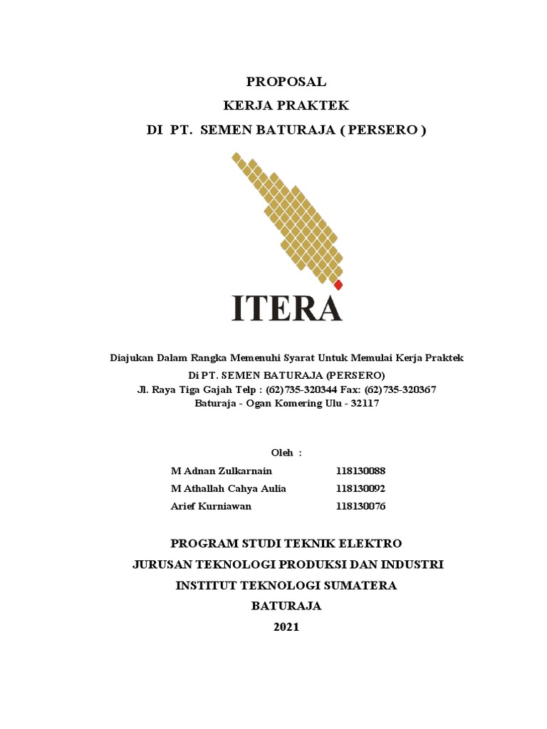 Proposal KP PT Semen Baturaja 2021 | PDF