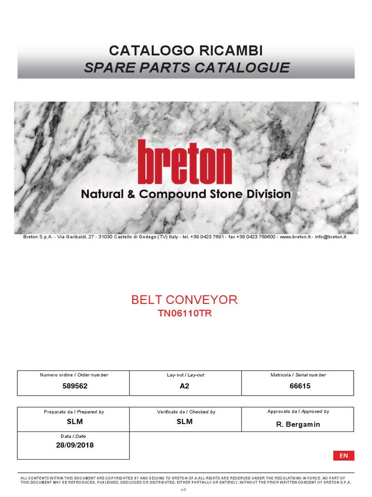 Breton Spare Parts Catalog | PDF | Freight Transport | Consumer Goods
