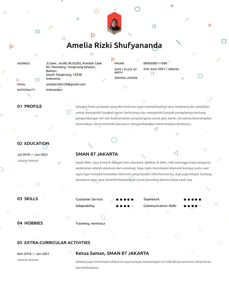CV Amelia Rizki | PDF