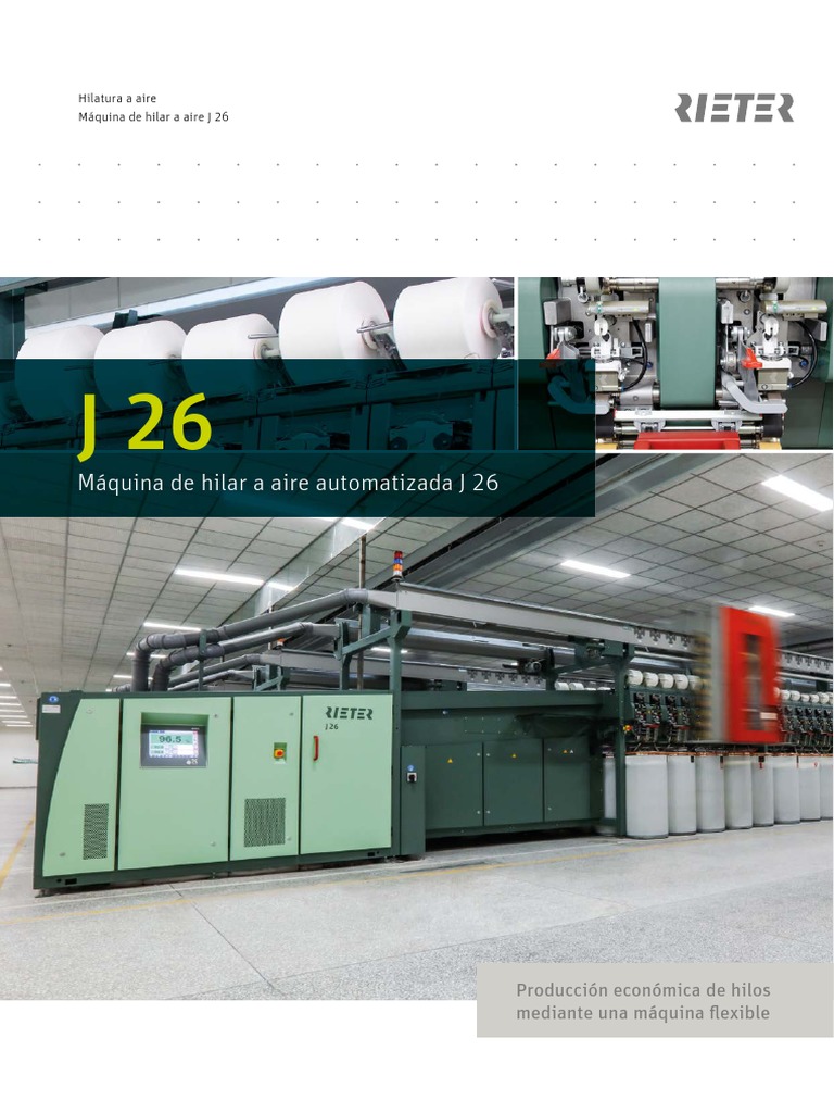 Rieter j26 Air Jet Spinning Machine Brochure 92874 Es | PDF | Algodón ...