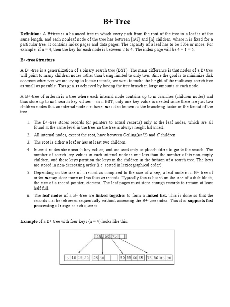 DBMS-B+ and B Trees | PDF | Algorithms And Data Structures ...