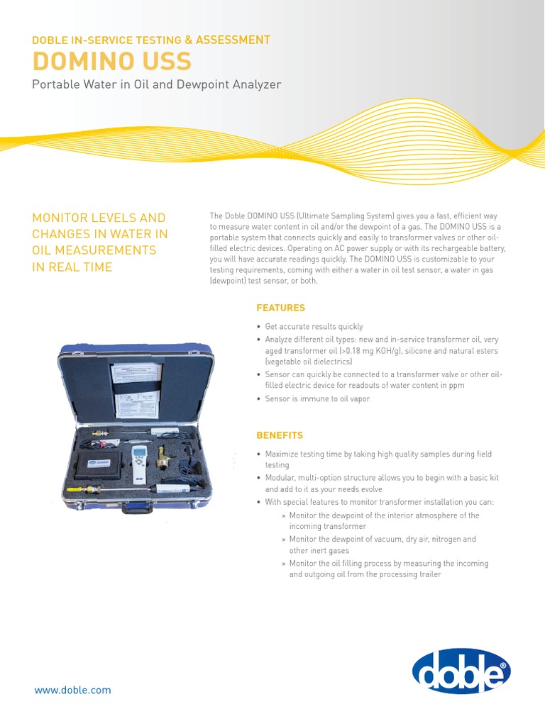 Domino Uss: Portable Water in Oil and Dewpoint Analyzer | PDF ...