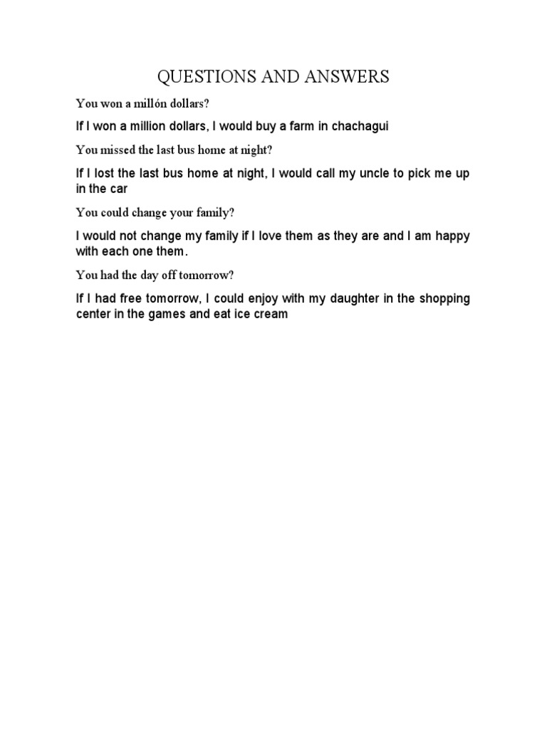 Thought-Provoking Q&A Scenarios | PDF