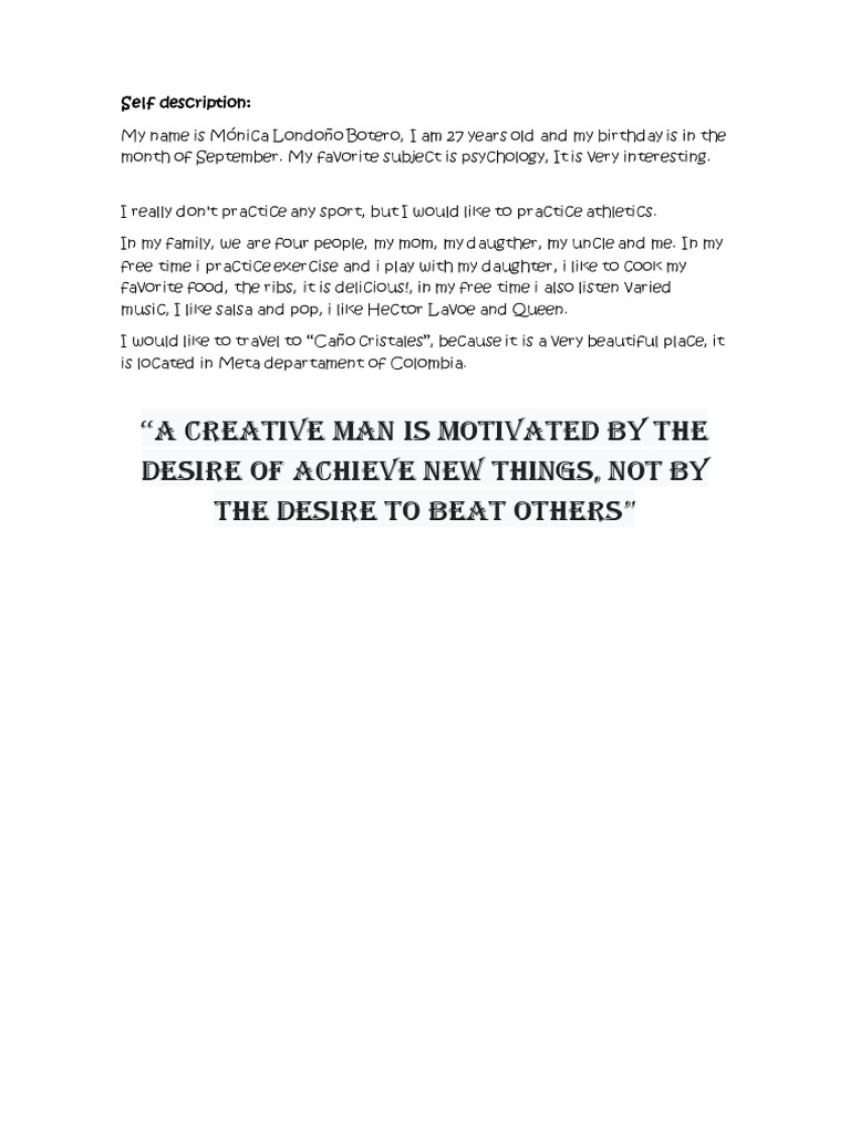 Self Description | PDF