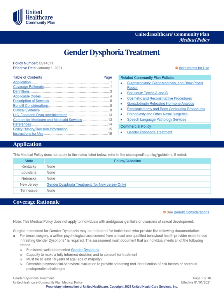 Gender Dysphoria Treatment Cs | PDF | Surgery | Surgical Specialties