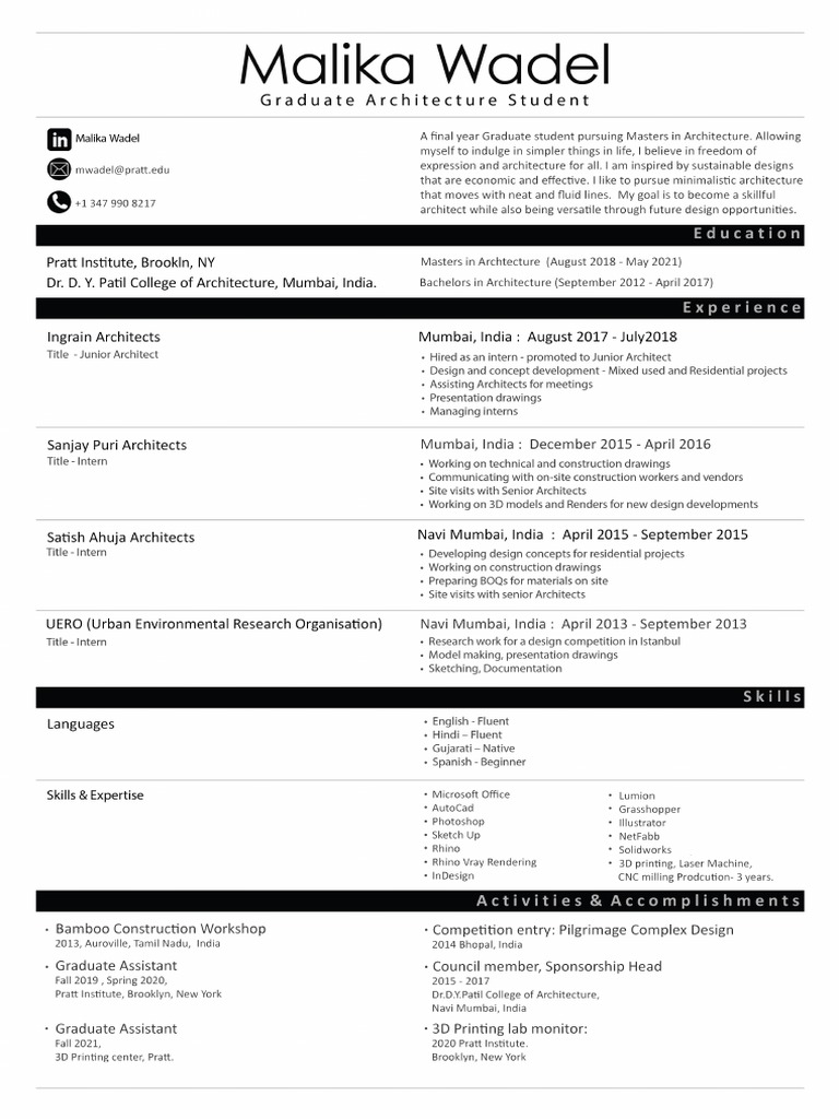 Resume Malika Wadel | PDF