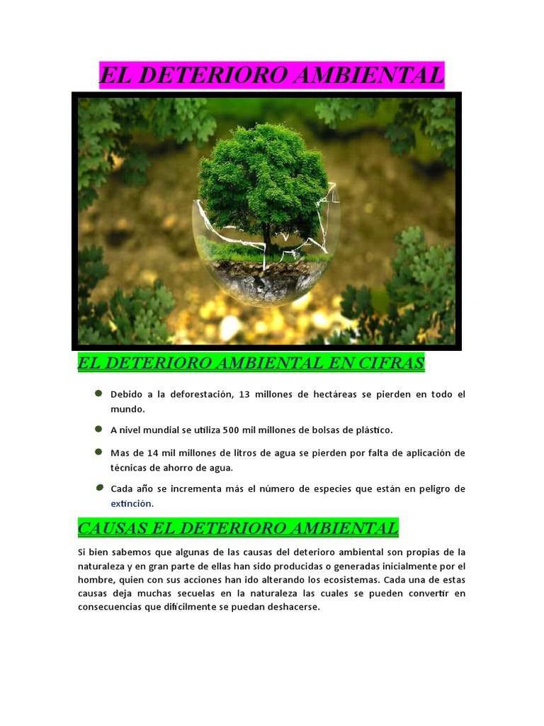 Deterioro Ambiental | PDF | Contaminación | Gases de efecto invernadero