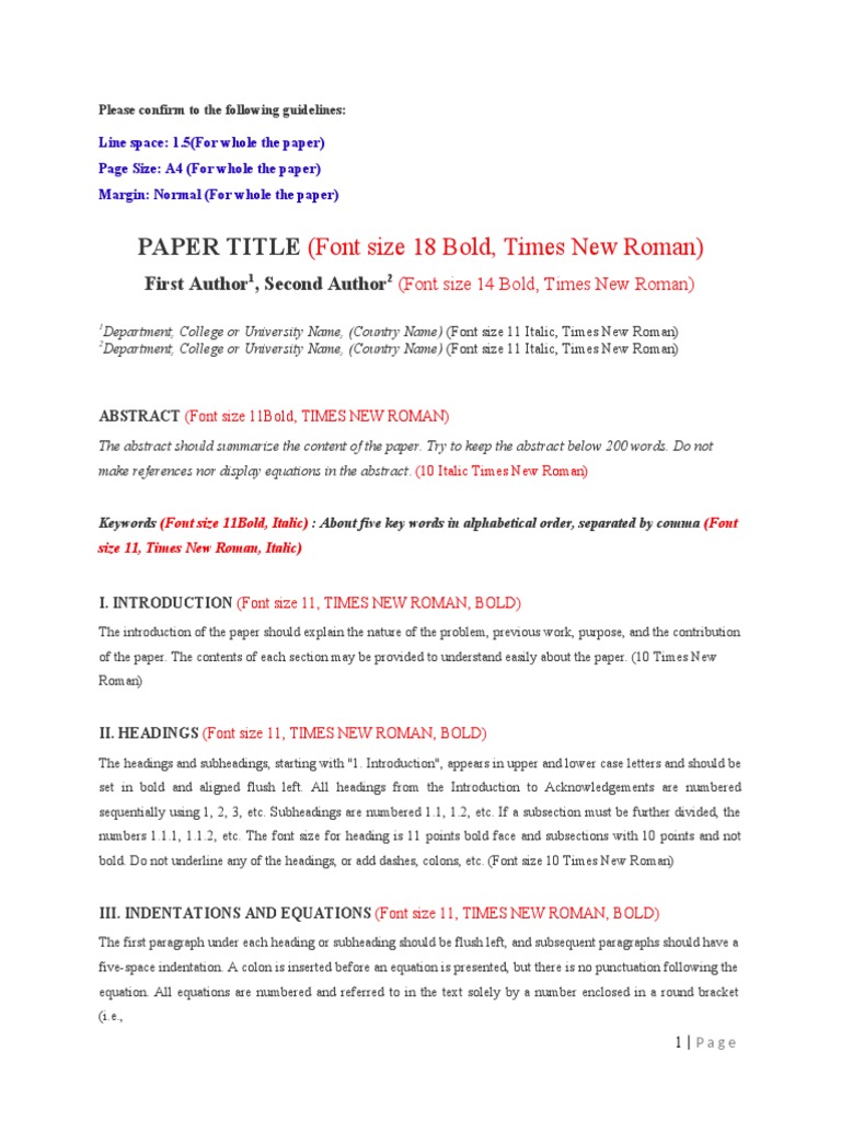 Paper Title: (Font Size 18 Bold, Times New Roman) | Download Free PDF ...
