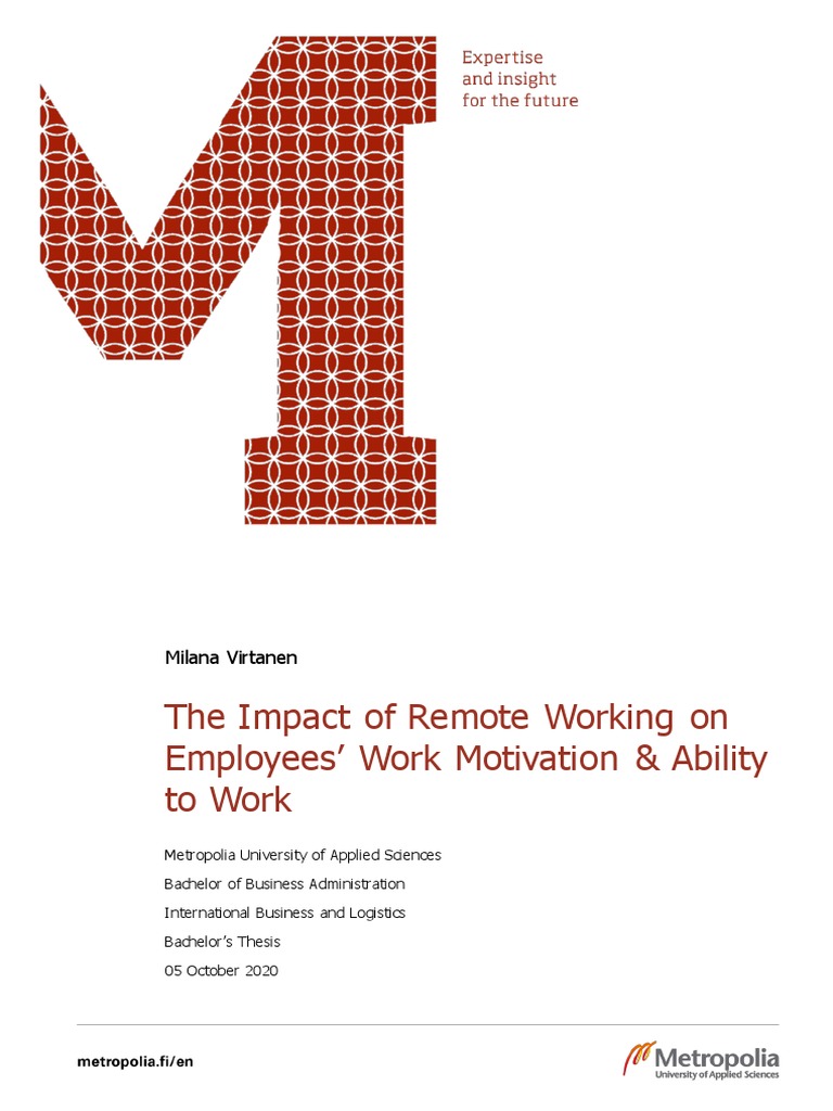 Remote Work's Impact on Employee Motivation | PDF | Telecommuting ...