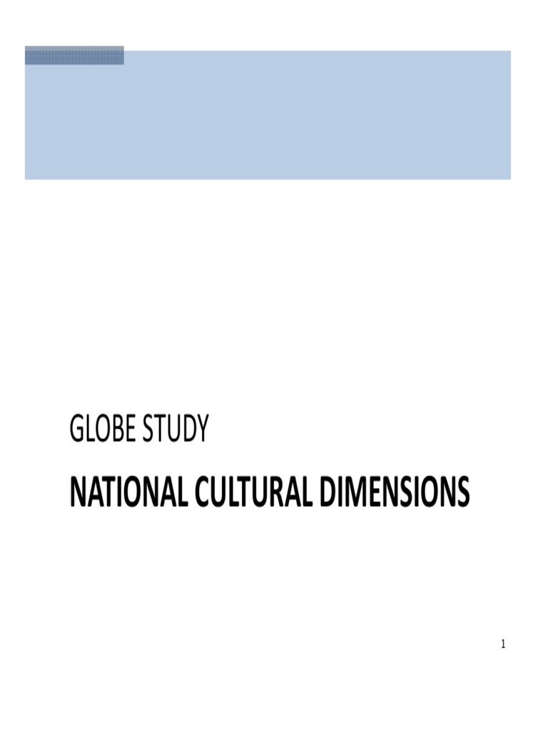 Globe Study - National Cultural Dimensions | PDF | Organizational ...