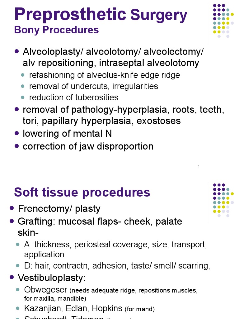 Preprosthetic Surgery 12-02-015 | PDF | Mouth | Face