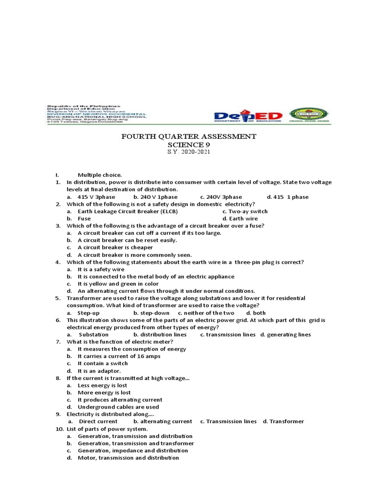 q4 Grade 9 Science Exam | PDF | Projectiles | Temporal Rates