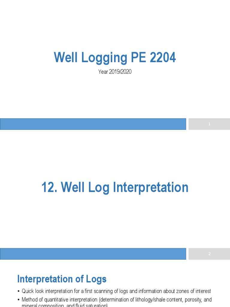 Well Log Interpretation Guide | PDF | Porosity | Chemistry