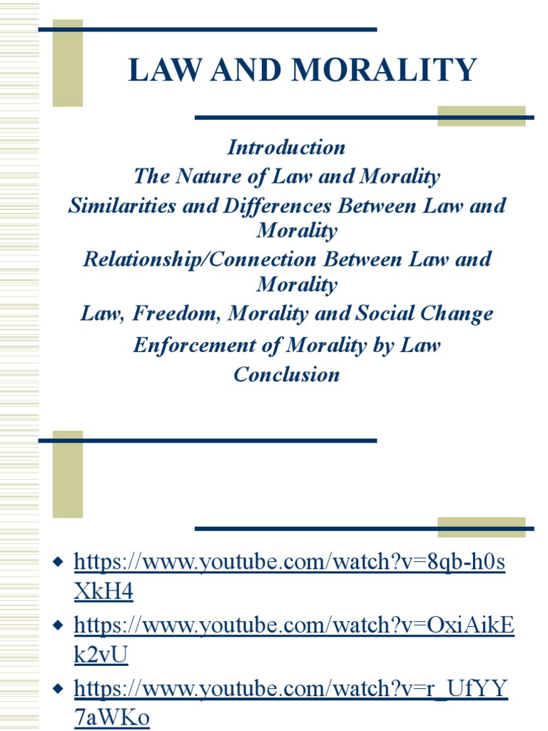 The Relationship Between Law and Morality: A Comparative Analysis of ...