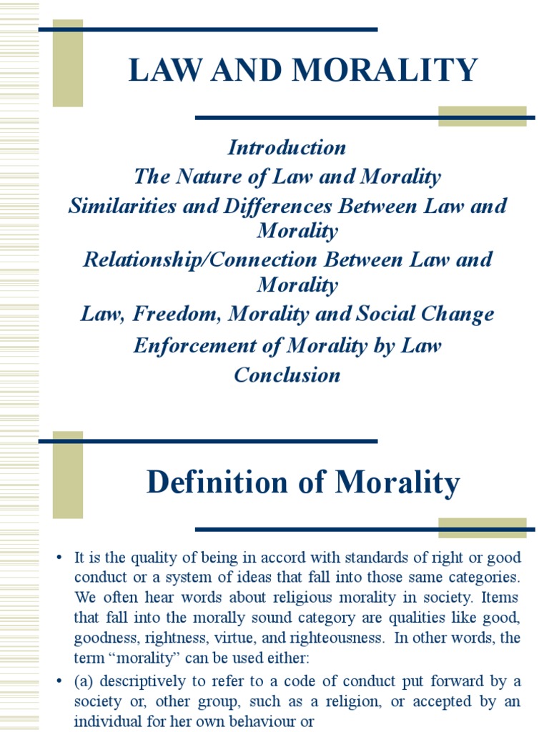 Topic 3c. Law & Morality | PDF | Jurisprudence | Morality