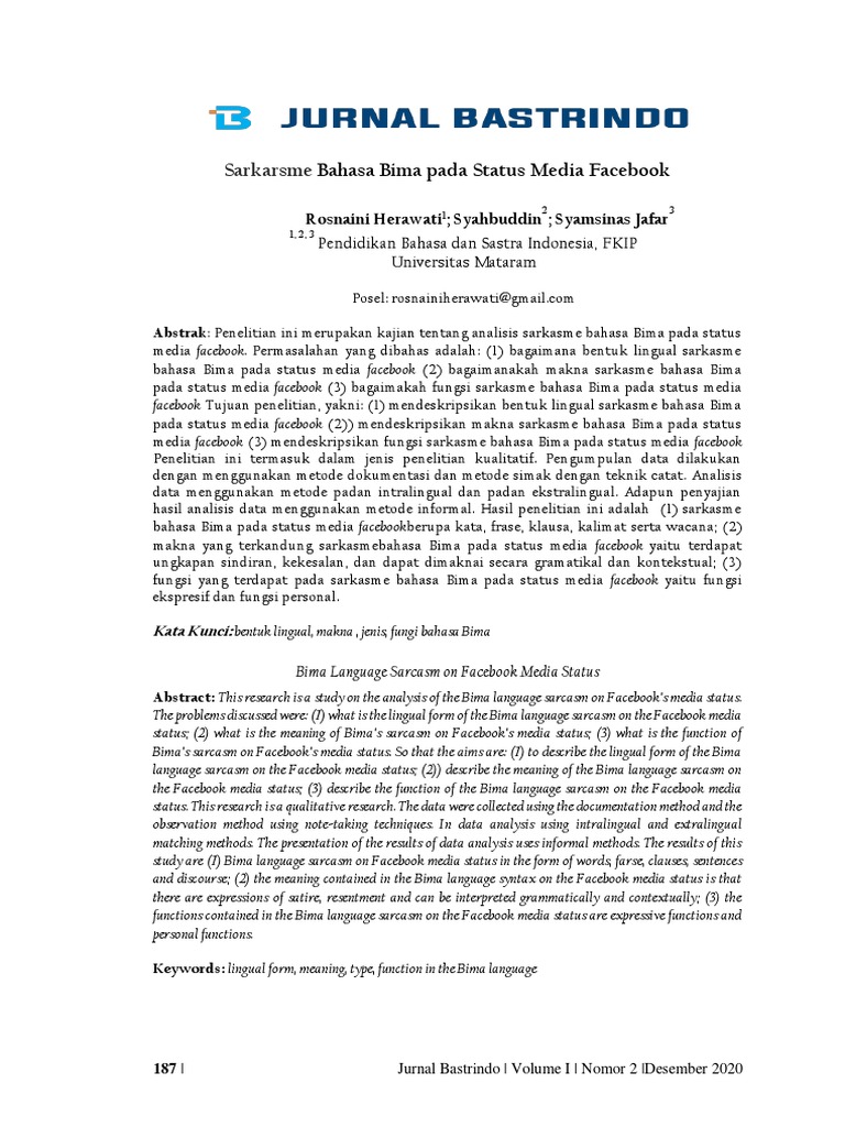 Sarkasme Bahasa Bima | PDF