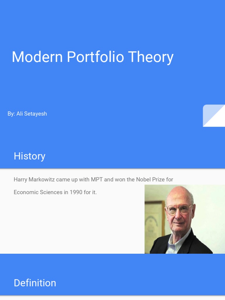 Modern Portfolio Theory: By: Ali Setayesh | PDF | Modern Portfolio ...