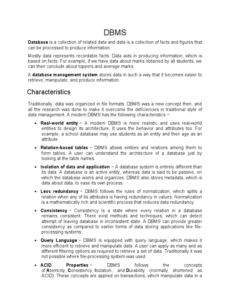 DBMS Essentials for IT Professionals | PDF | Relational Database | Relational Model