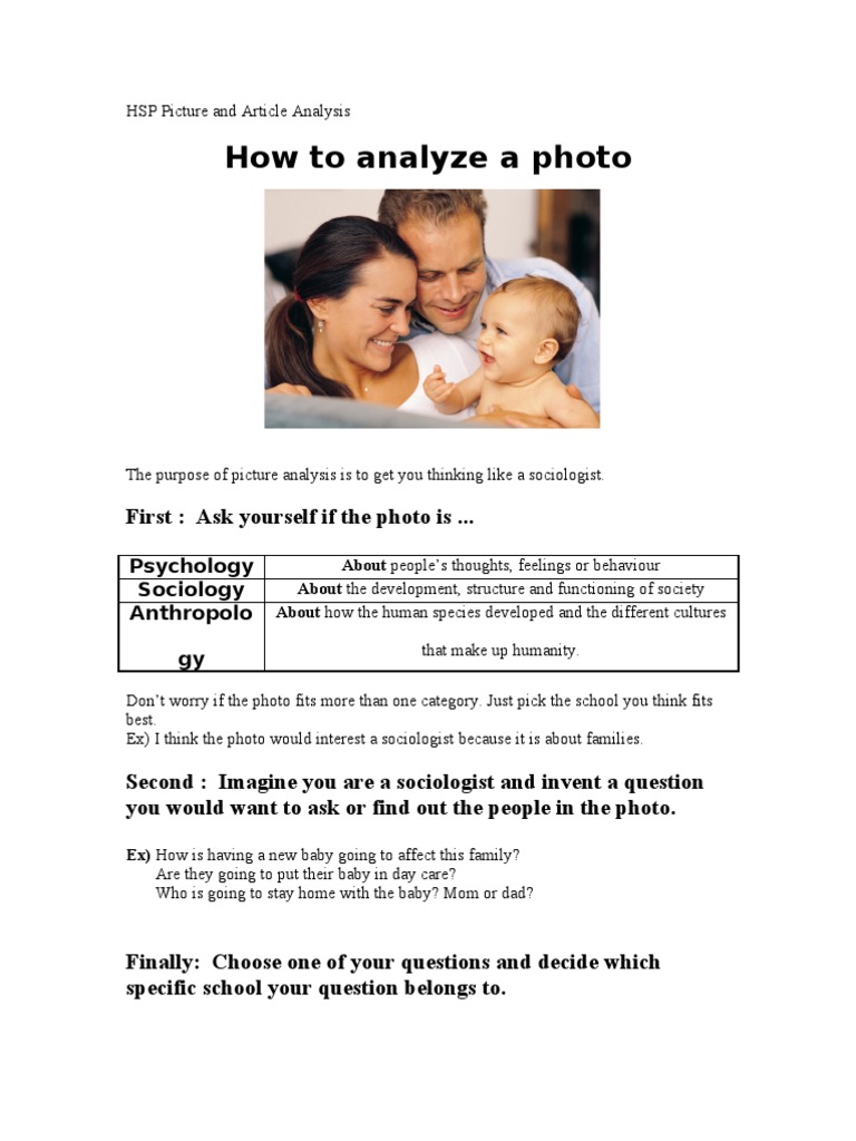 Photo Analysis for Sociology and Psychology | PDF | Sociology | Thought