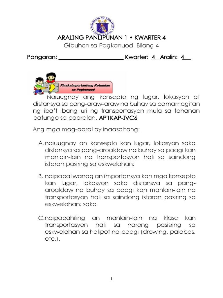 AP1 LAS Q4 W4 Bikol | PDF