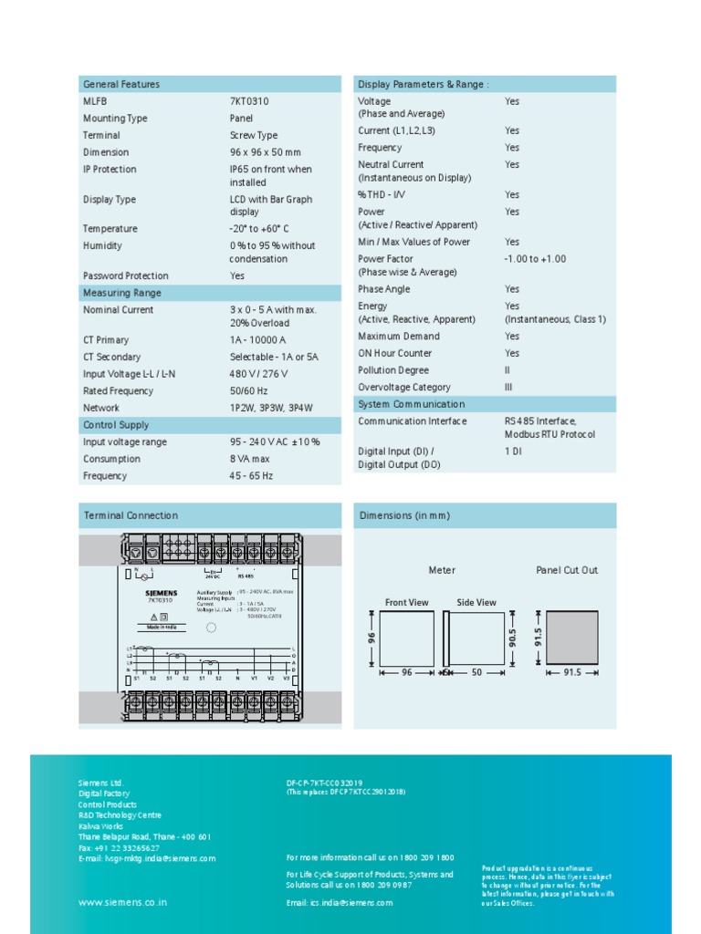 General Features Display Parameters & Range:: WWW - Siemens.co - in ...