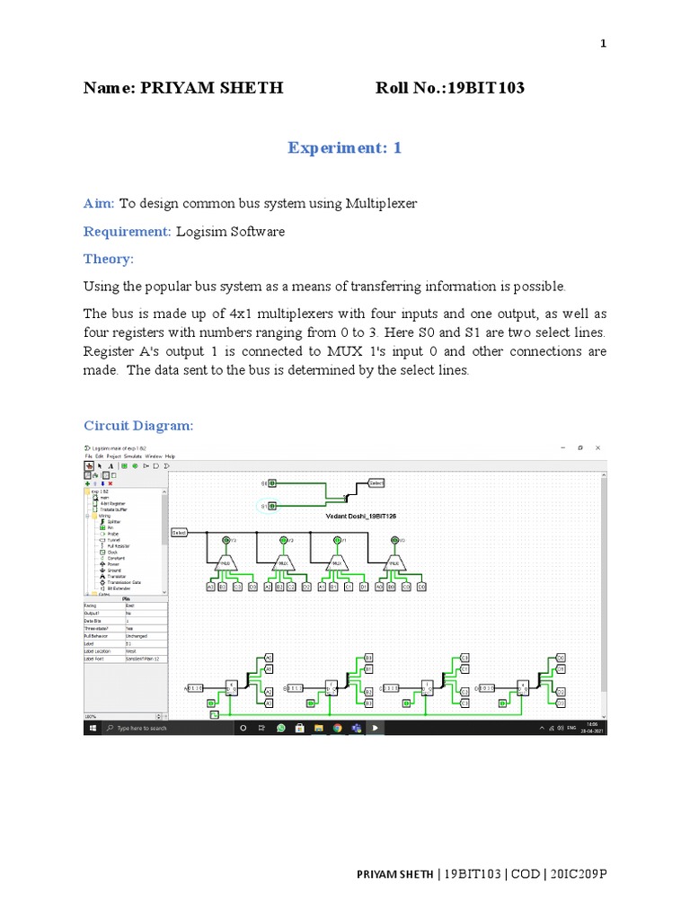 19bit103 Priyam Sheth Cod 20ic209p | PDF | Logic Gate | Arithmetic