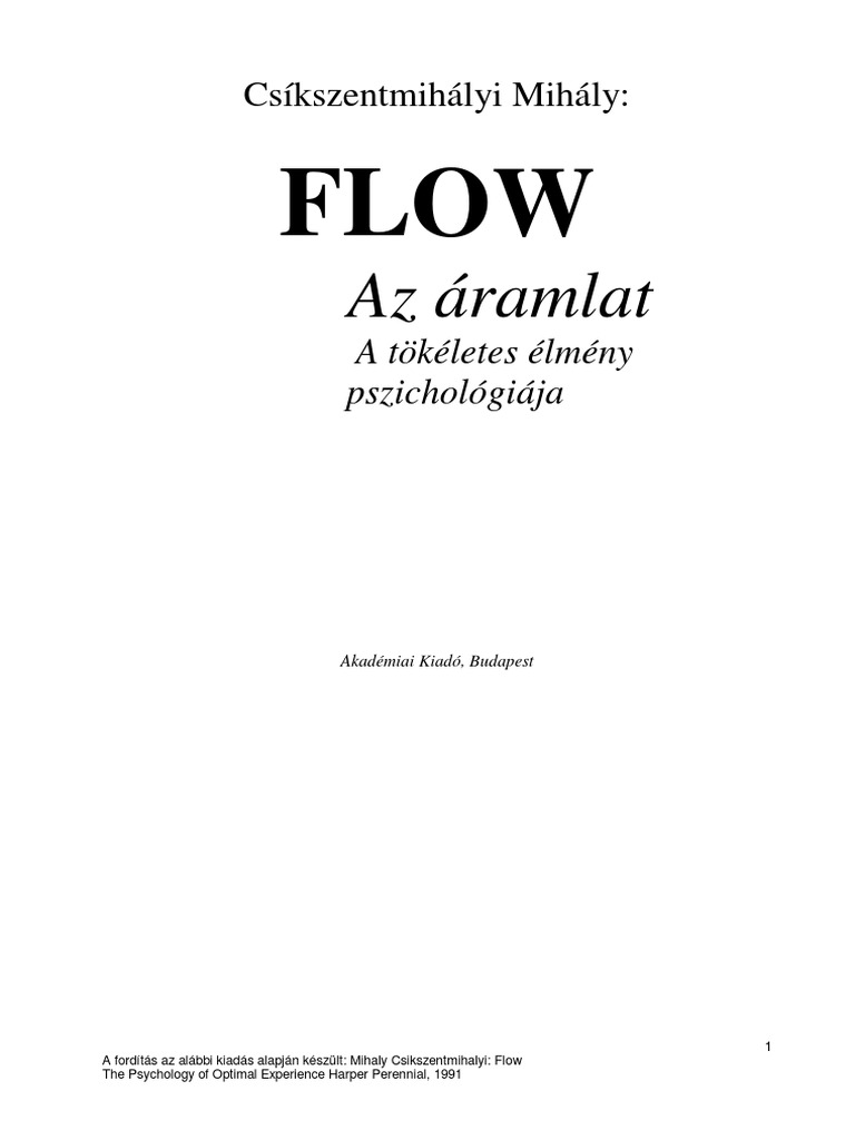 Csikszentmihalyi - Mihaly - Flow | PDF