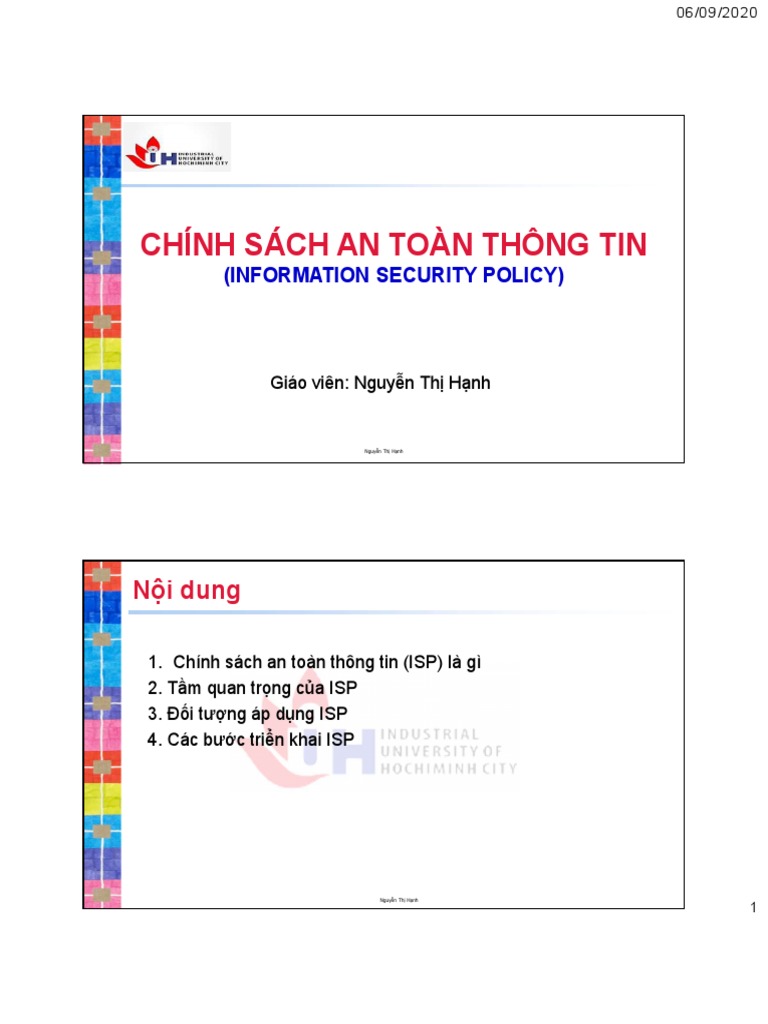 04 Attt ch4 Chinhsach Antoan Thongtin | PDF