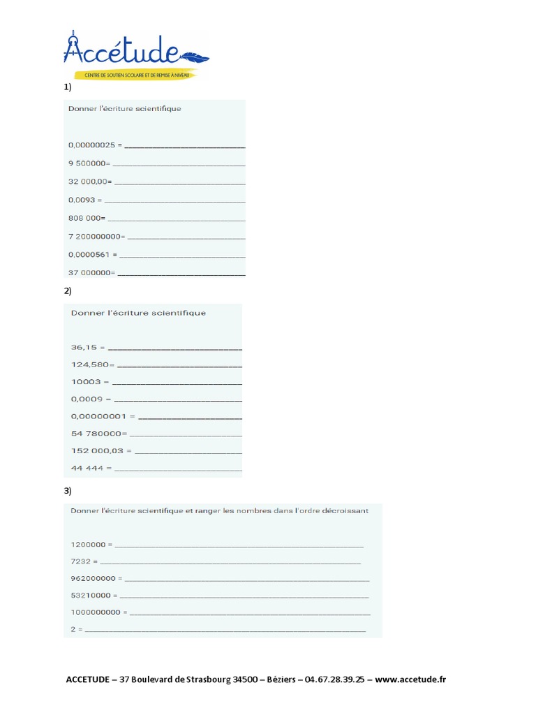 Exo Ecriture Scientifique ACCETUDE | PDF | Technologie et ingénierie