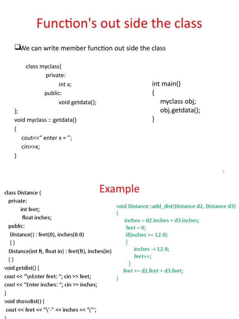 We Can Write Member Function Out Side The Class | PDF | Constructor ...