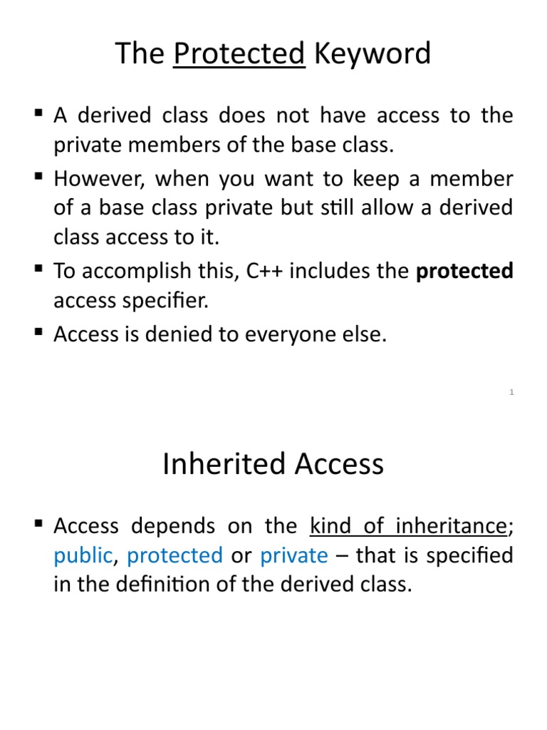 Protected Access Specifier Pdf Class Computer Programming Inheritance Object Oriented