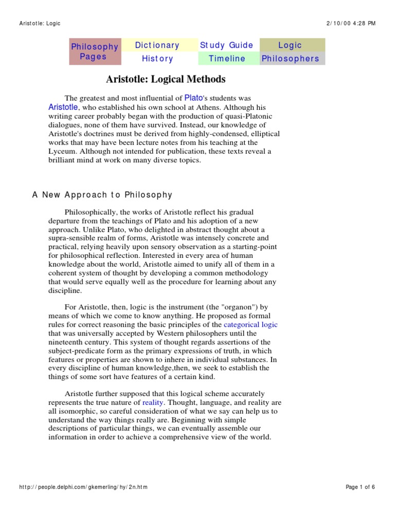 Aristotle Logic | Download Free PDF | Aristotle | Truth