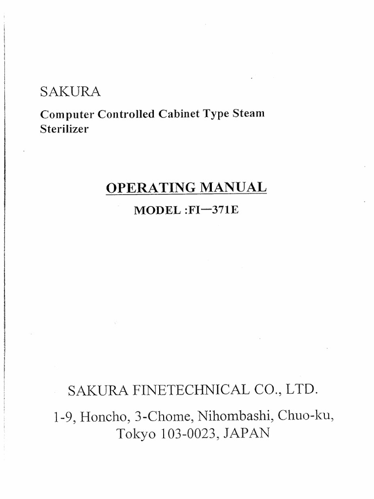 Sakura FI-371E Manual | PDF
