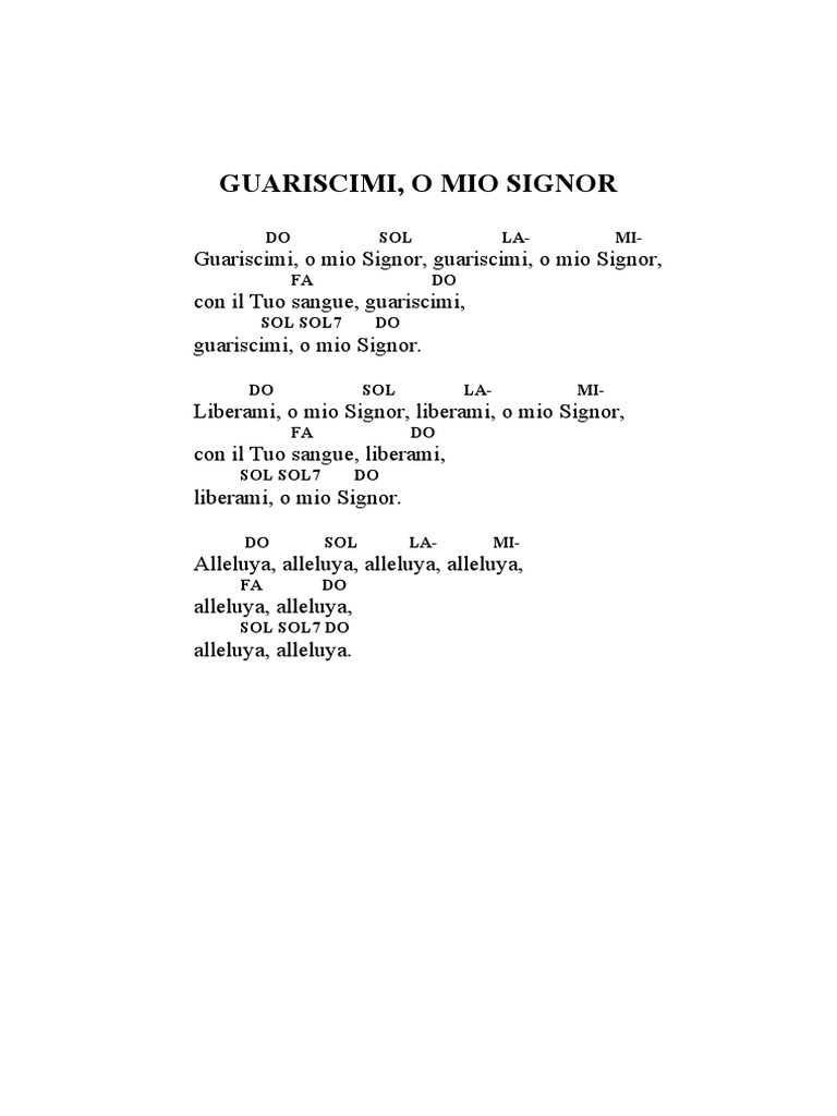 Guariscimi, o Mio Signor | PDF