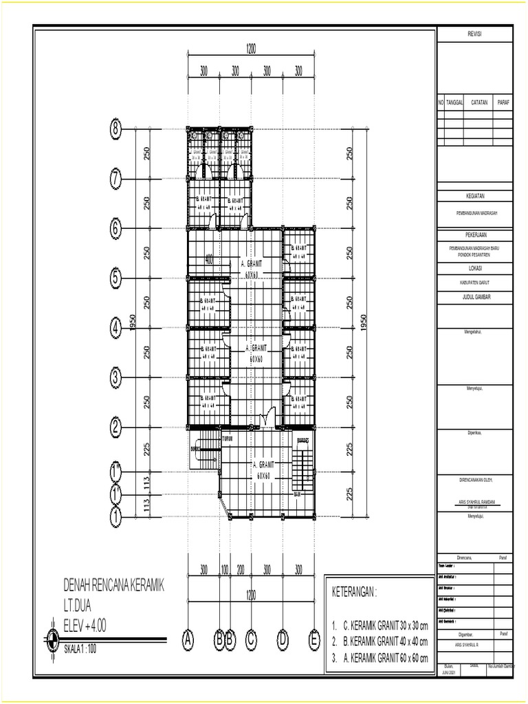 Denah Rencana Keramik LT - Dua ELEV + 4.00: A. Granit 60X60 | PDF