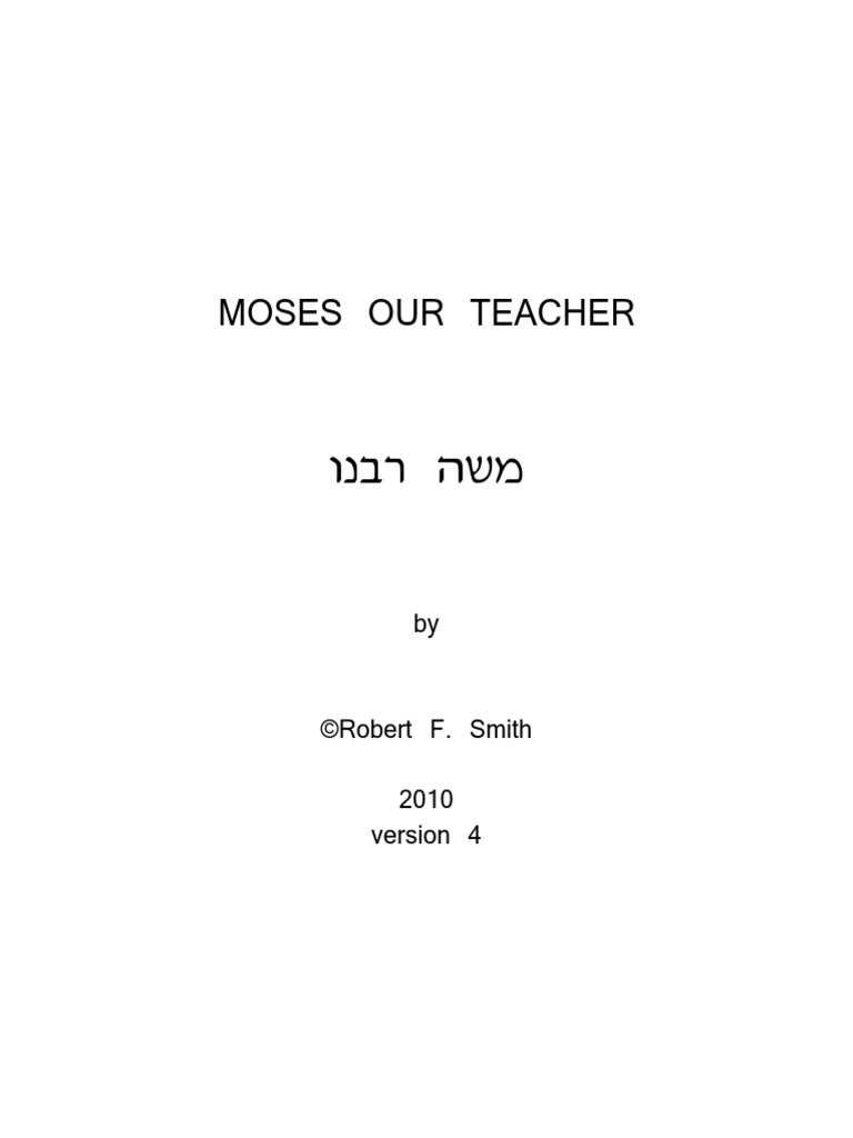 Moses Our Teacher / Moshe Rabbenu | PDF | Yahweh | Canaan