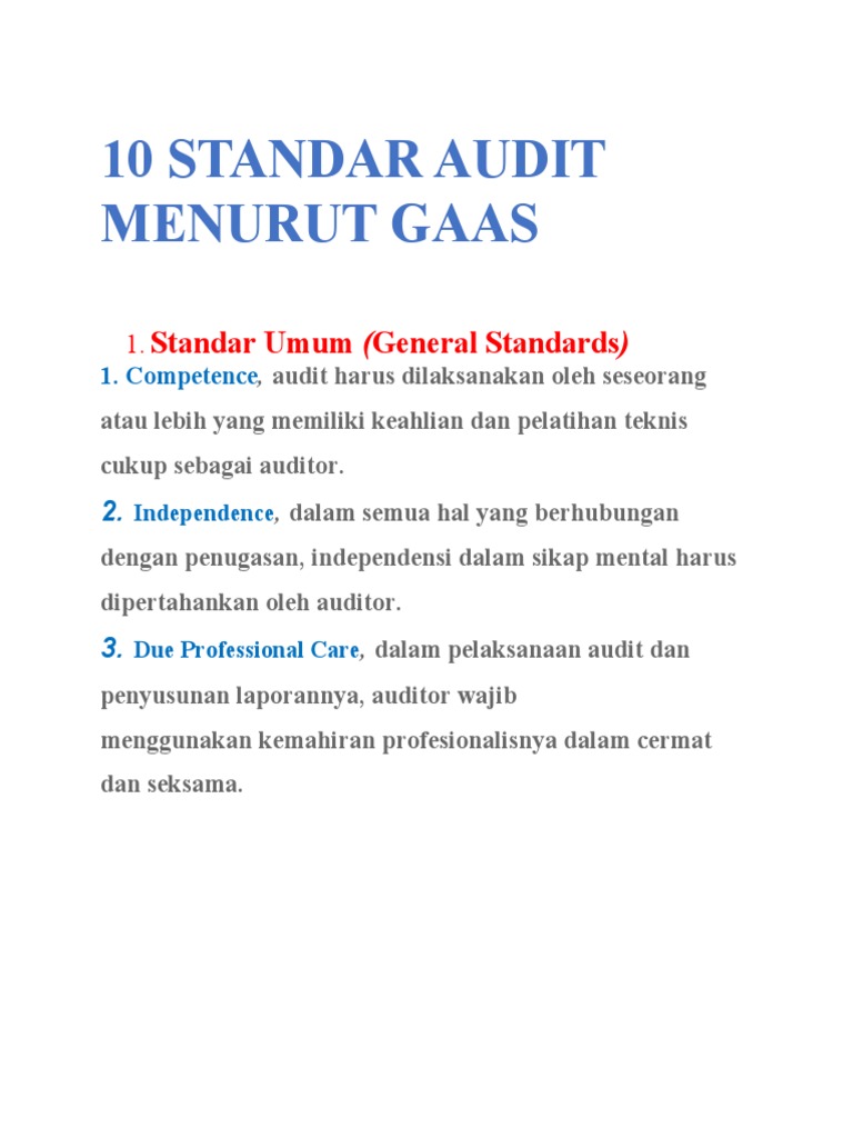 10 Standard Auditing | PDF