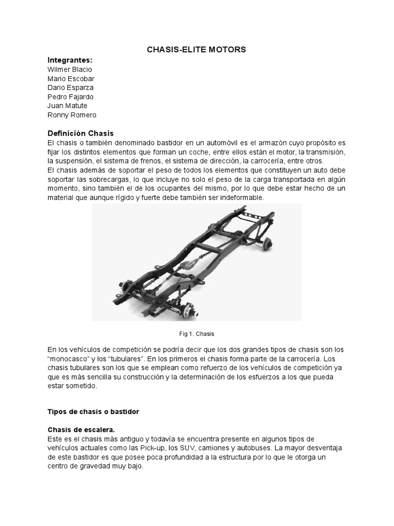 Tipos de Chasis en Automóviles | PDF | Industria automotriz | Vehículo ...
