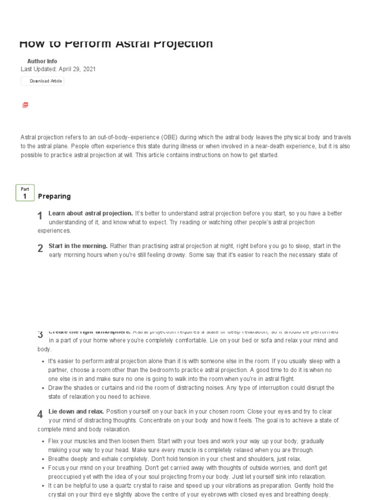 How To Perform Astral Projection - 11 Steps (With Pictures) | PDF | Astral Projection ...