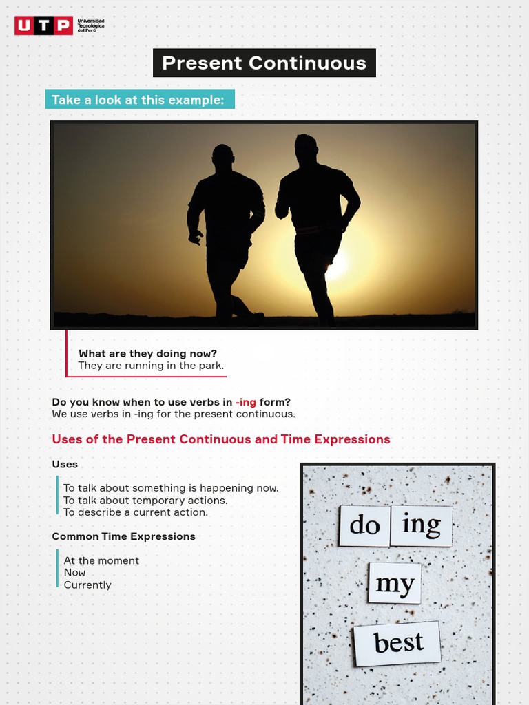 Week 4 - Infographic - Present Continuous | PDF | Question | Consonant