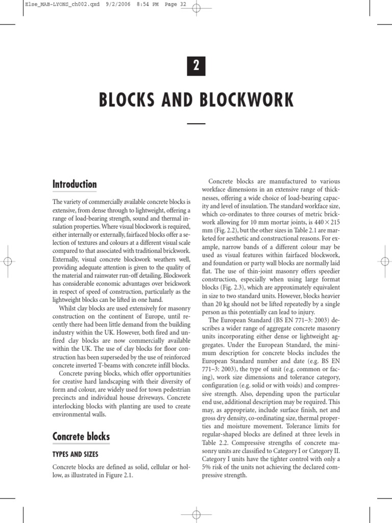 Block Work | PDF | Masonry | Concrete