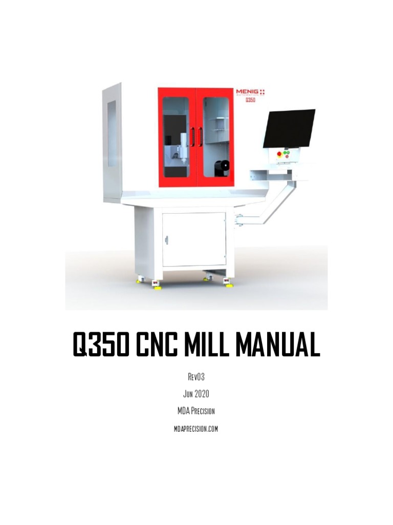 Q350 CNC Mill Manual Rev03 | PDF | Numerical Control | Bearing (Mechanical)