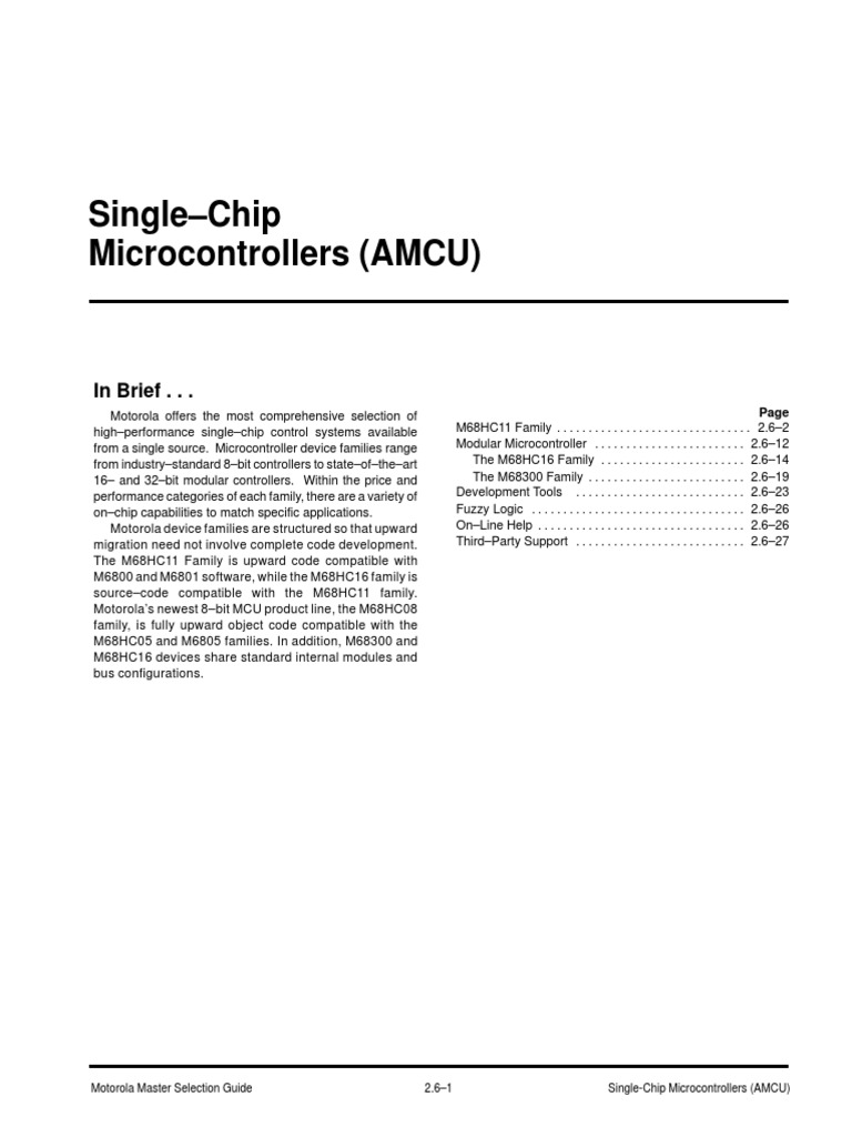 Single-Chip Microcontrollers (AMCU) : in Brief - . | PDF | Microcontroller | Input/Output