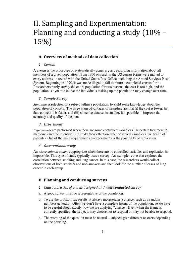 Sampling vs. Experimentation Methods | PDF | Scientific Control ...