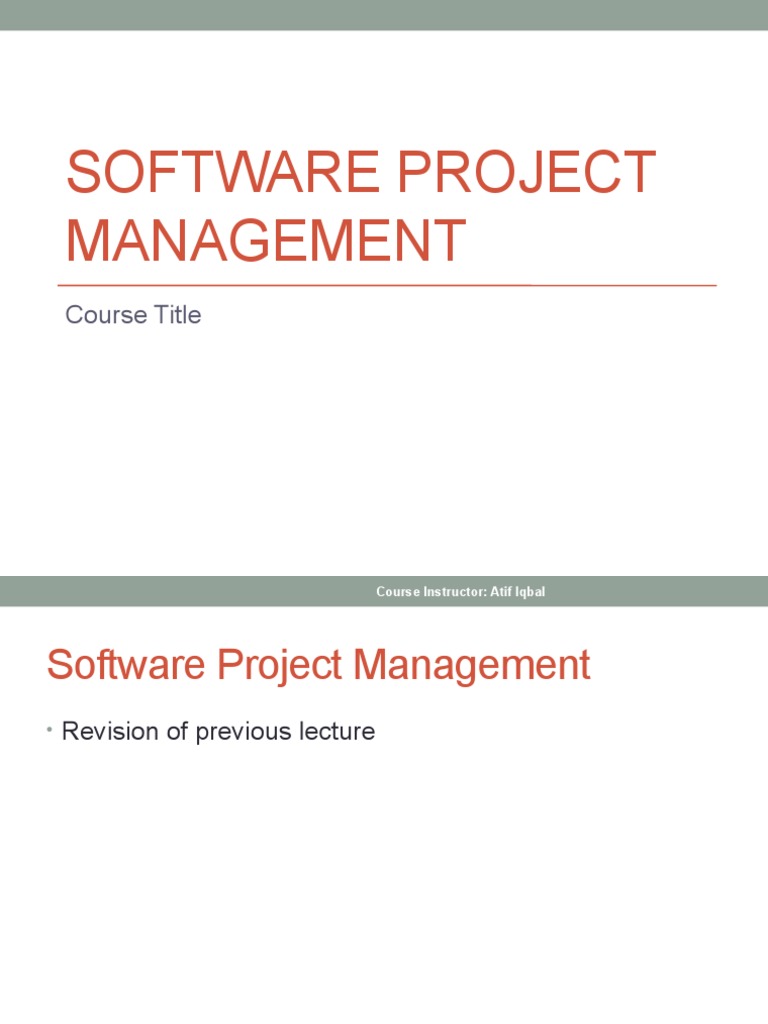 Software Project Management: Course Title | PDF | Project Management ...