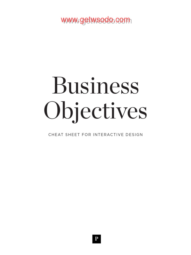 Business Objectives Cheat Sheet | PDF | Usability | Sales